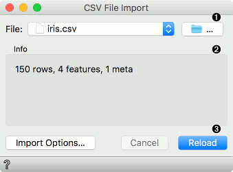 Orange Data Mining - CSV File Import