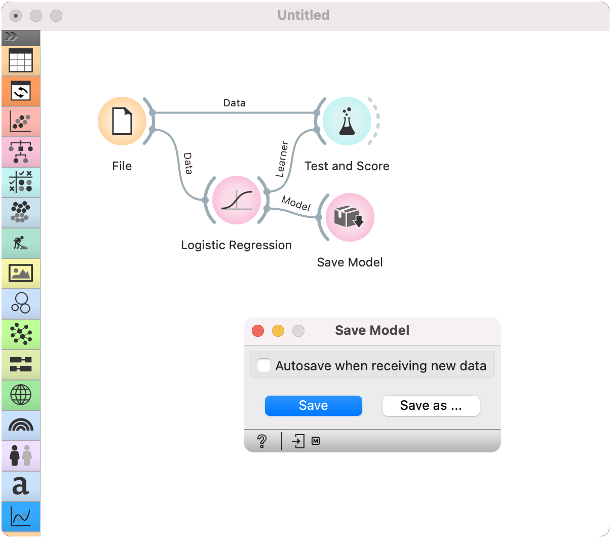Orange Data Mining - Save Model